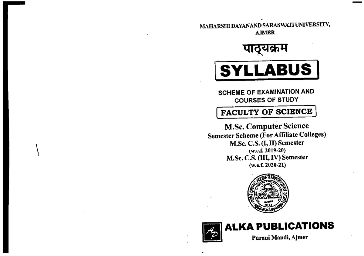 832 M.SC. Computer Science - MAHARSHI DAYANAND SARASWATI UNIVERSITY ...
