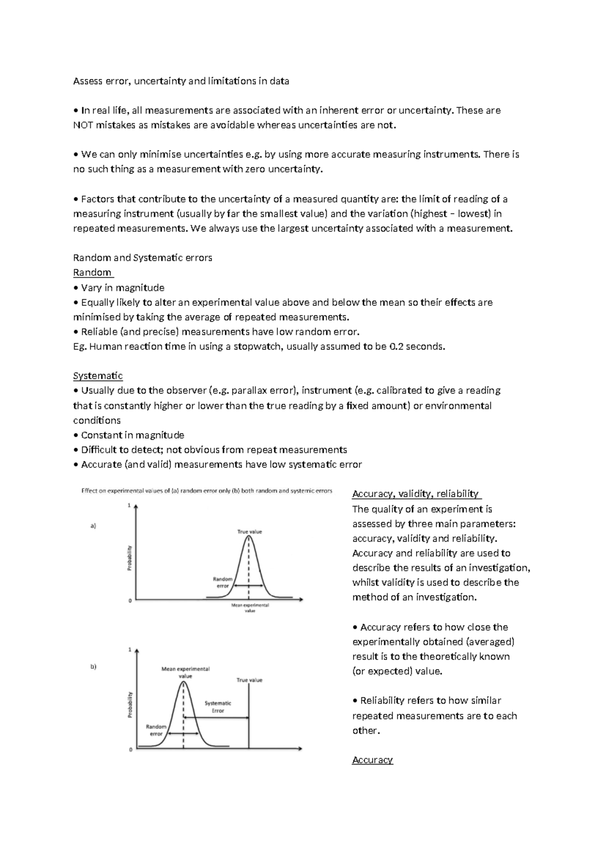 Important Experiment TIPS - Assess error, uncertainty and limitations ...