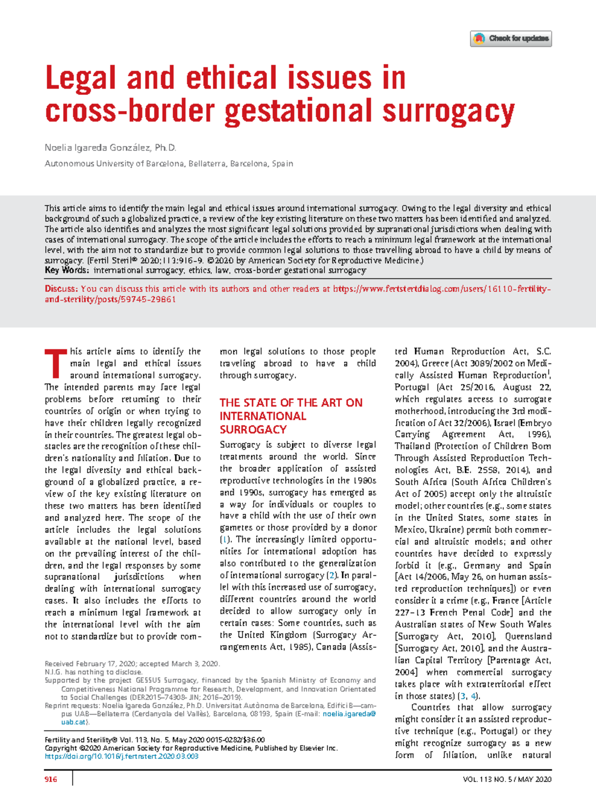 Legal and ethical issues of international surrogacy - Legal and ethical ...