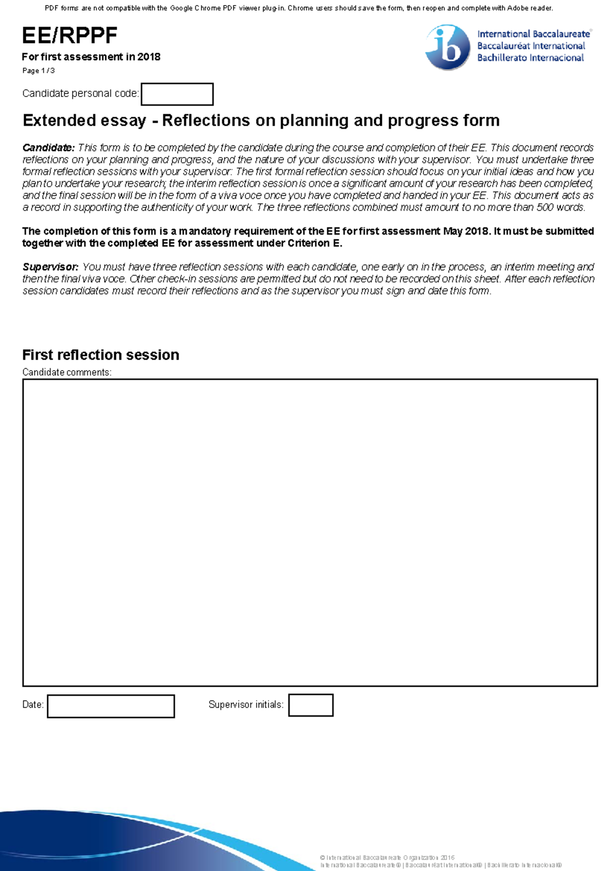 100-RPPF e - reflexión criterios ib - Page 1 / 3 © International ...