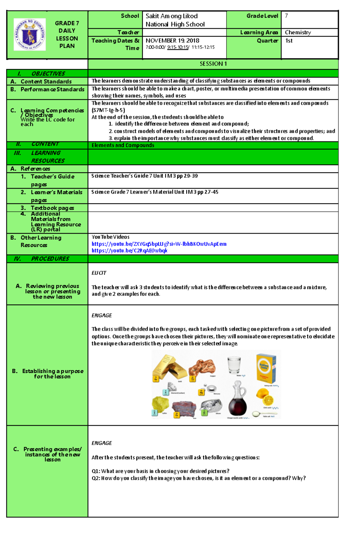 Lesson-PLAN - DETAILED LP - GRADE 7 DAILY LESSON PLAN School Sakit ...