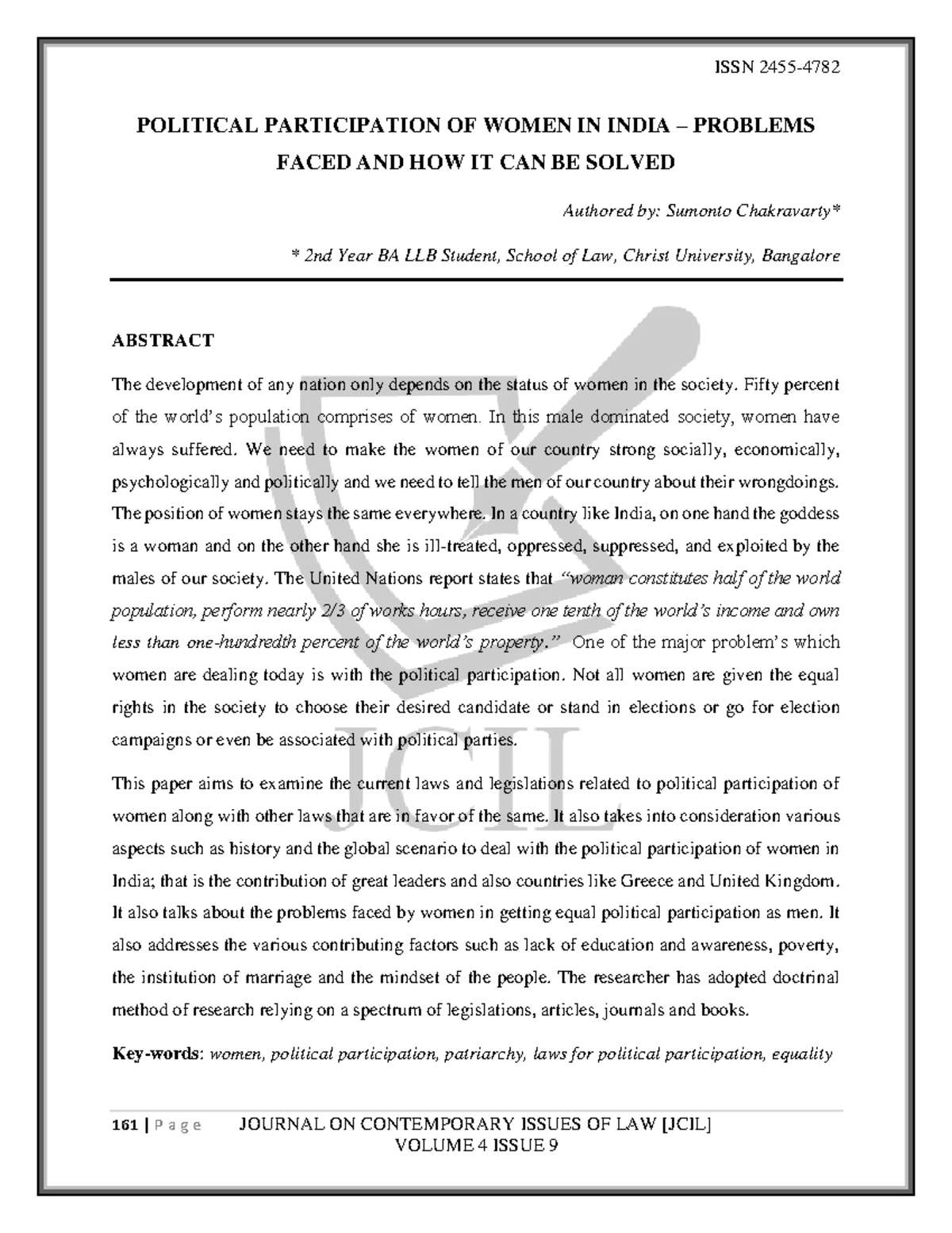 16 - POLITICAL ASSIGNMENT - 161 | P a g e JOURNAL ON CONTEMPORARY ...