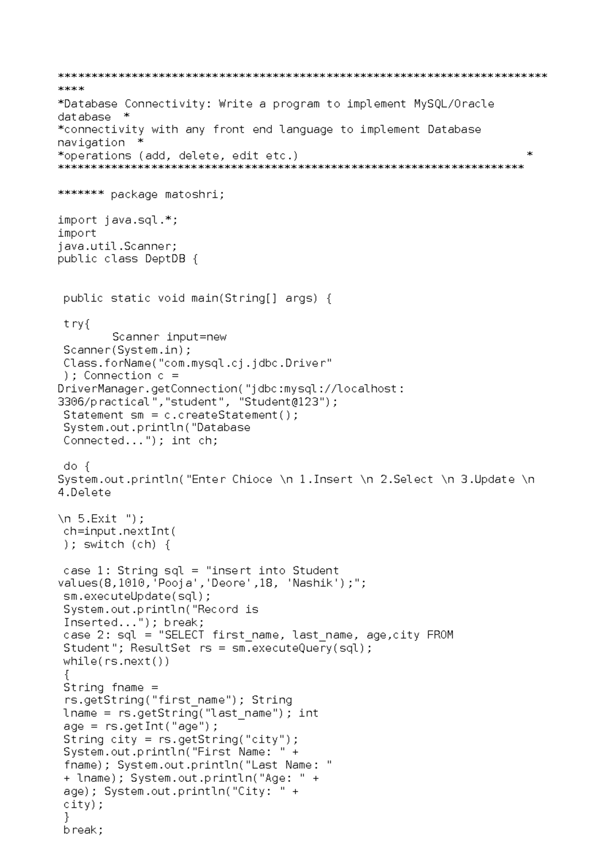 Exp6 Code - practical code - - Studocu