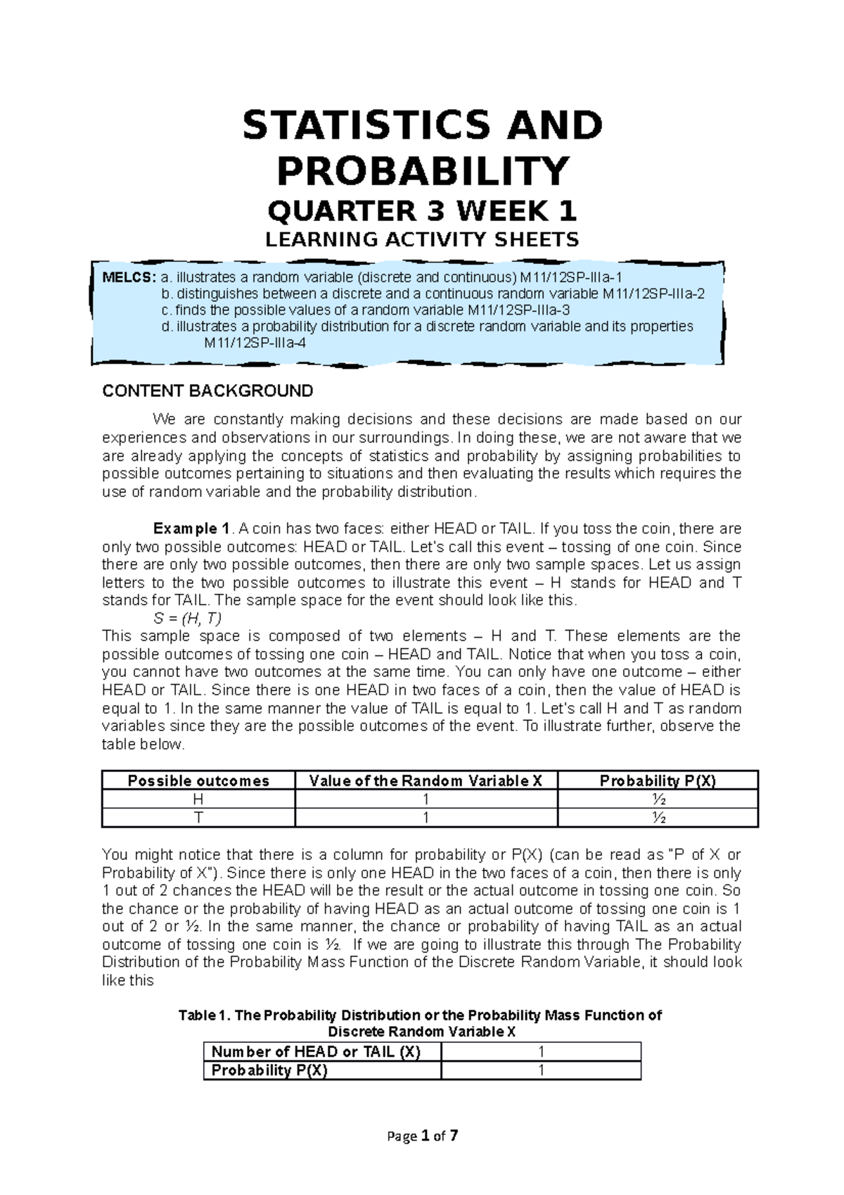 Stat Prob-Q3Week 1 probability mathematics is a way of life ...