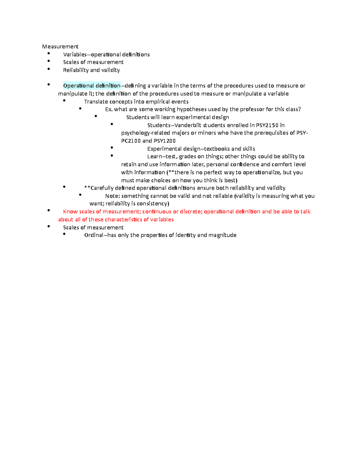 Class Notes 3 - Elisabeth Sandberg - Measurement Variables-operational ...