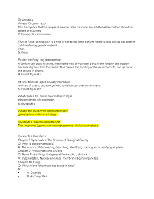 Botany Test Review Question - 14- Ferns (Seedless vascular plants) 15 ...