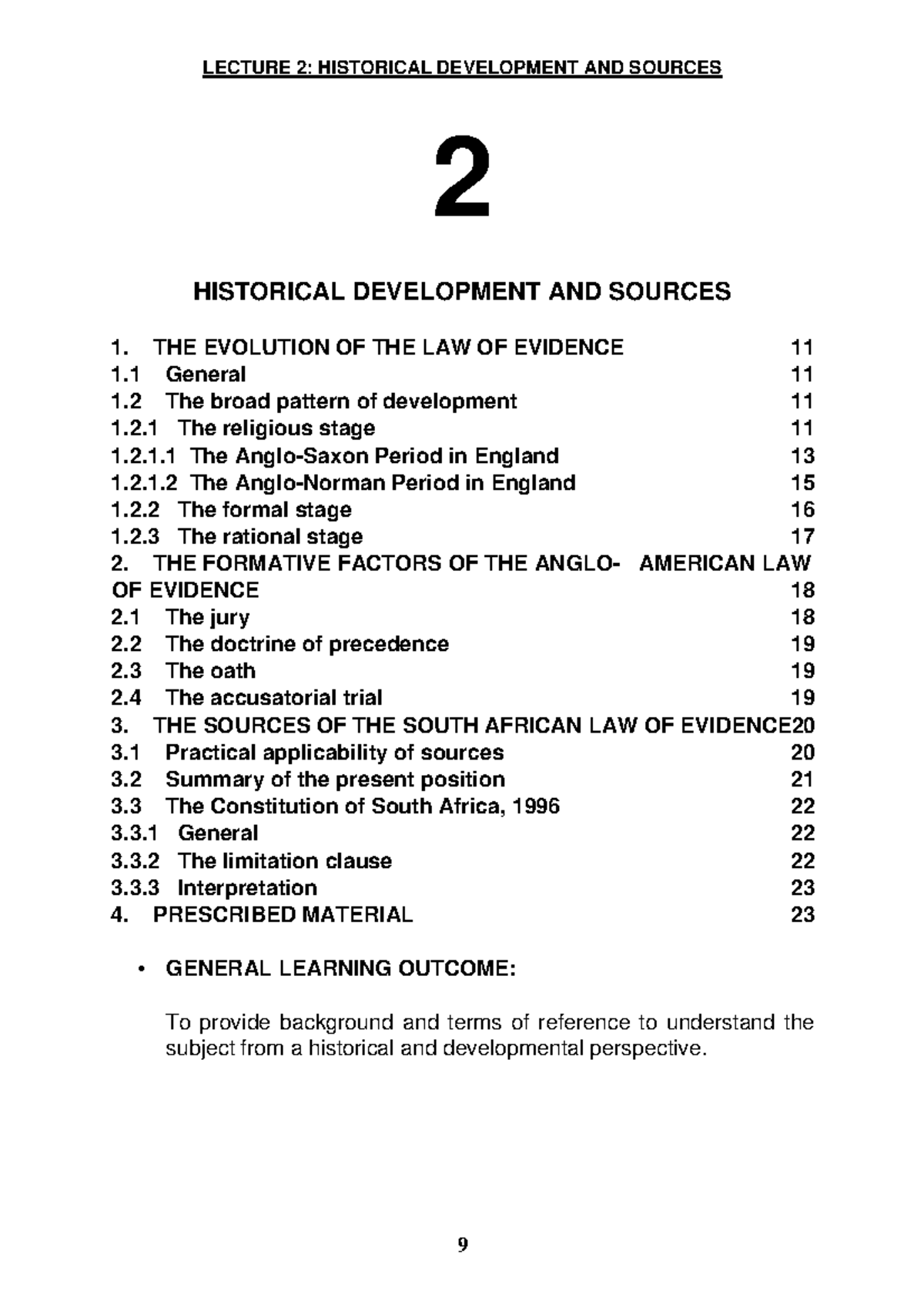 Lecture 2 Historical Development AND Sources 2023 - HISTORICAL ...