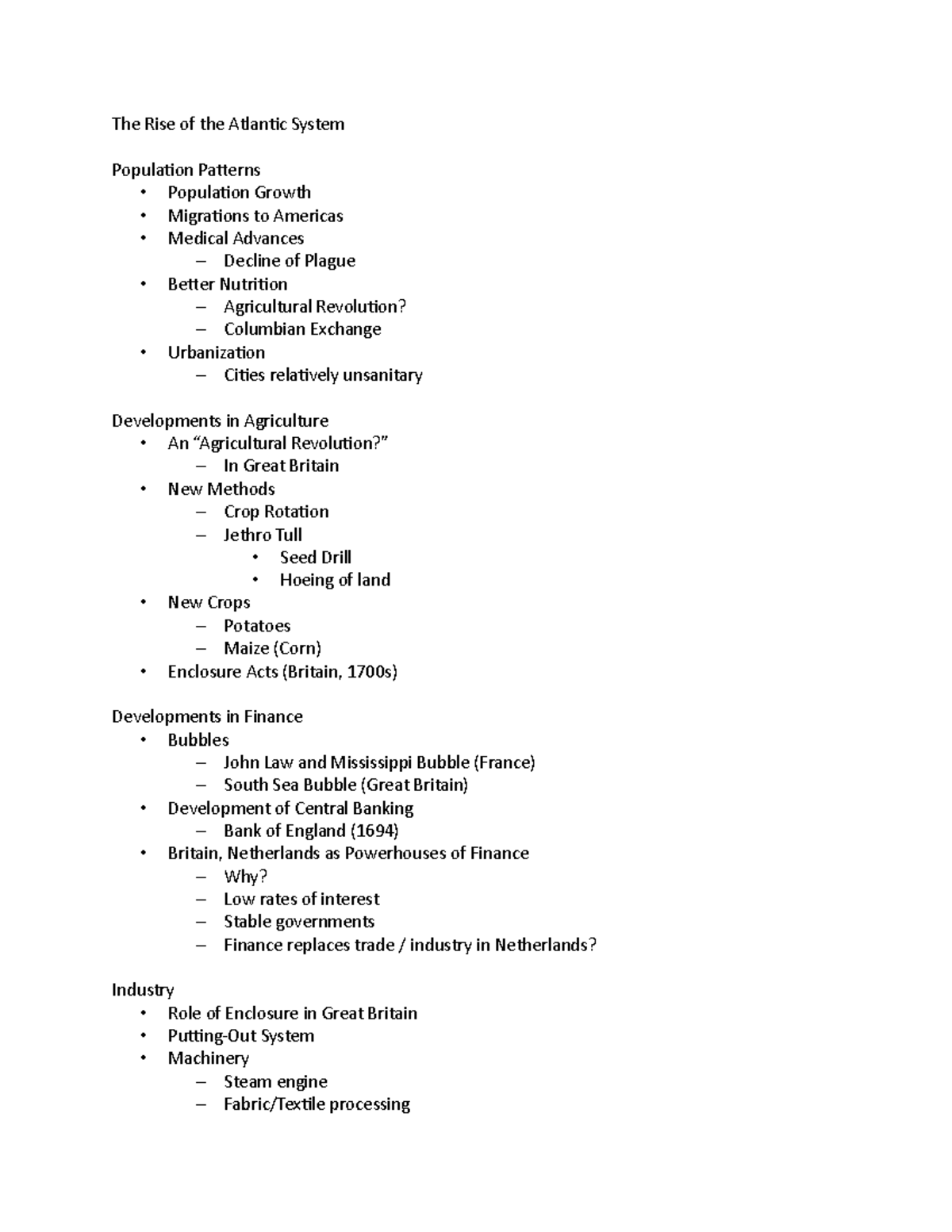 The Rise of the Atlantic System - The Rise of the Atlantic System ...