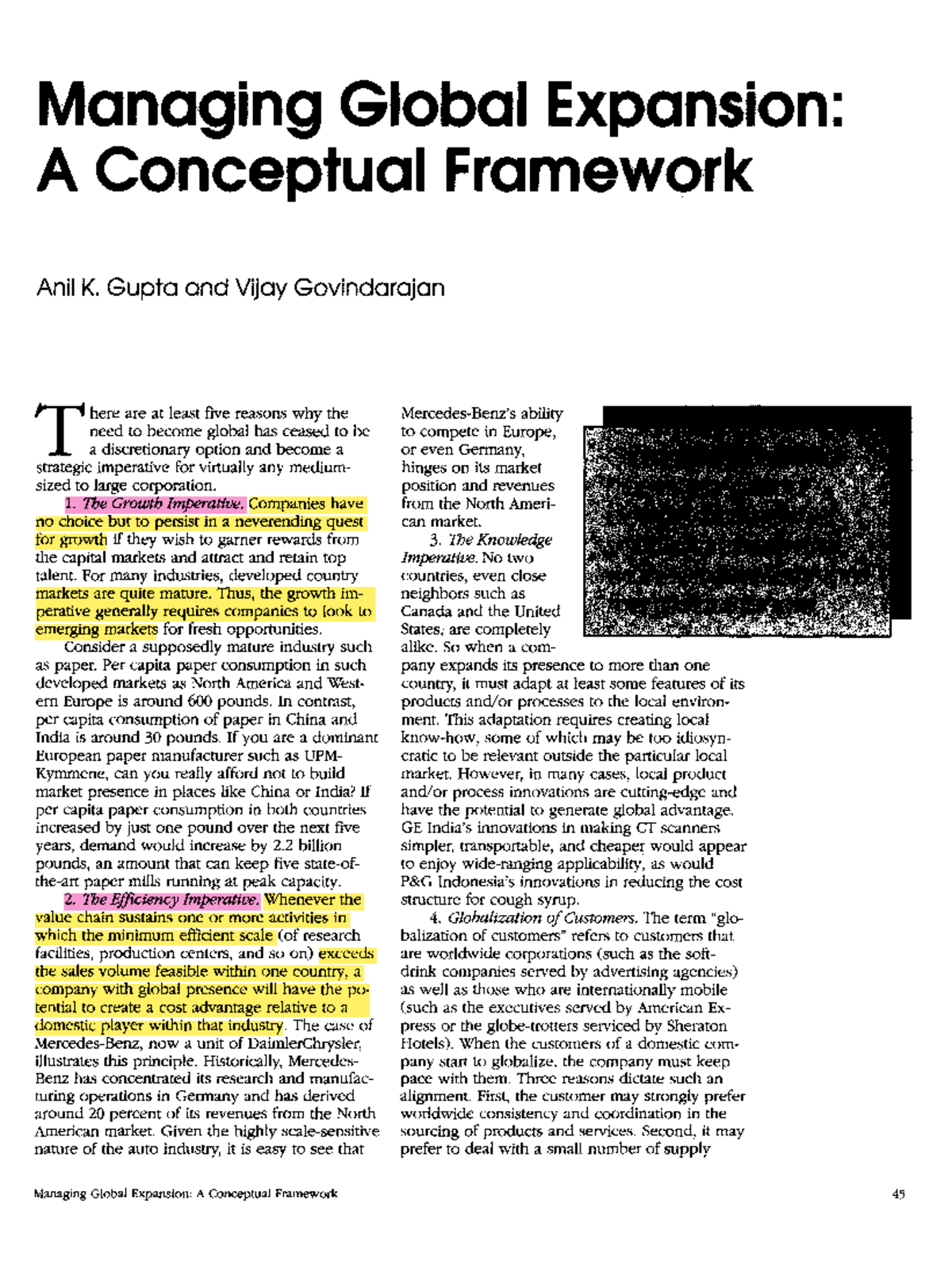 IB5 Major Managing global expansion A conceptual Framework - Managing ...