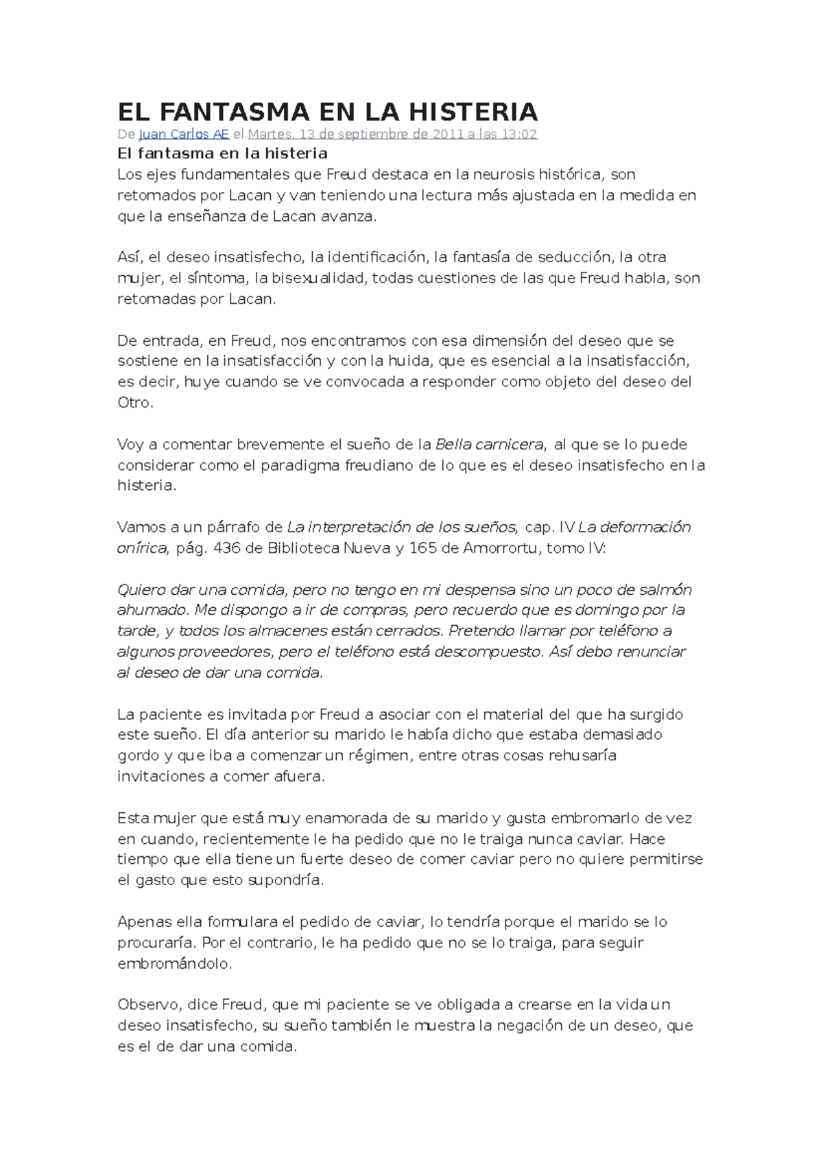 EL Fantasma EN LA Histeria posible conclusión - EL FANTASMA EN LA ...