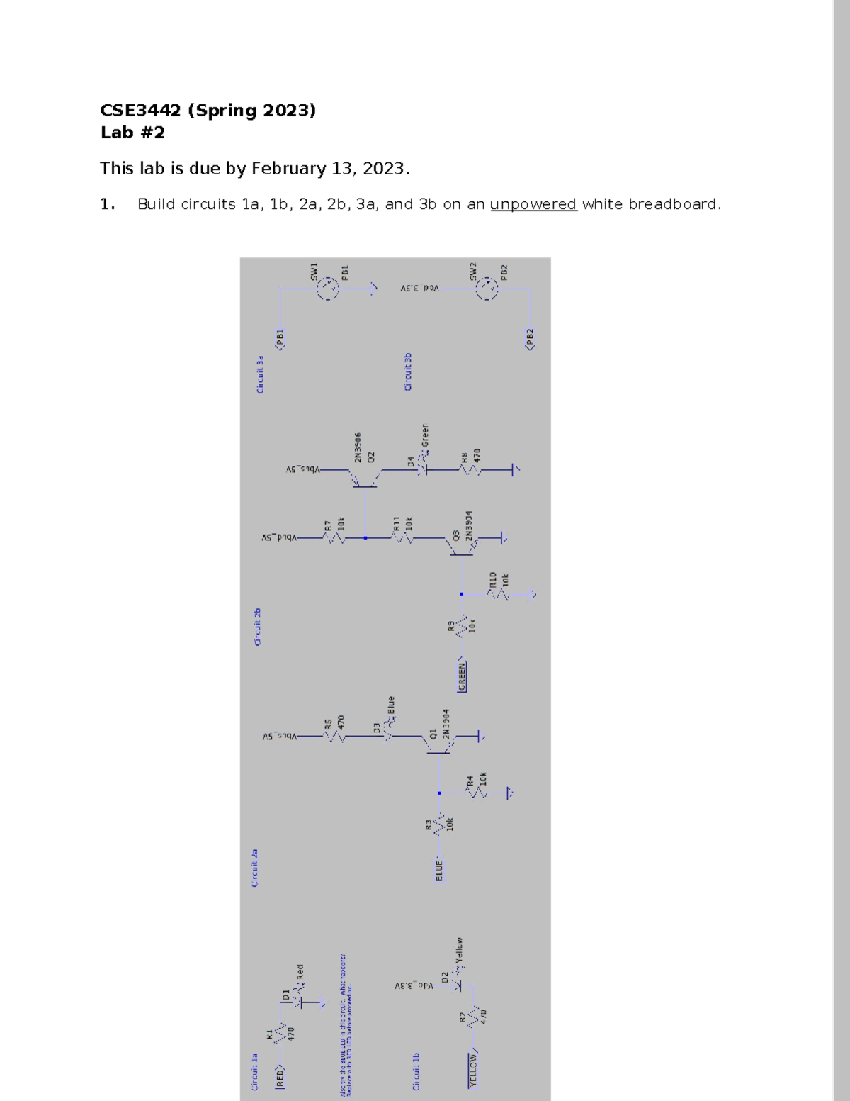 CSE3442 Spring 2023 Lab 2 - CSE3442 (Spring 2023) Lab This lab is due by February 13, 2023 ...
