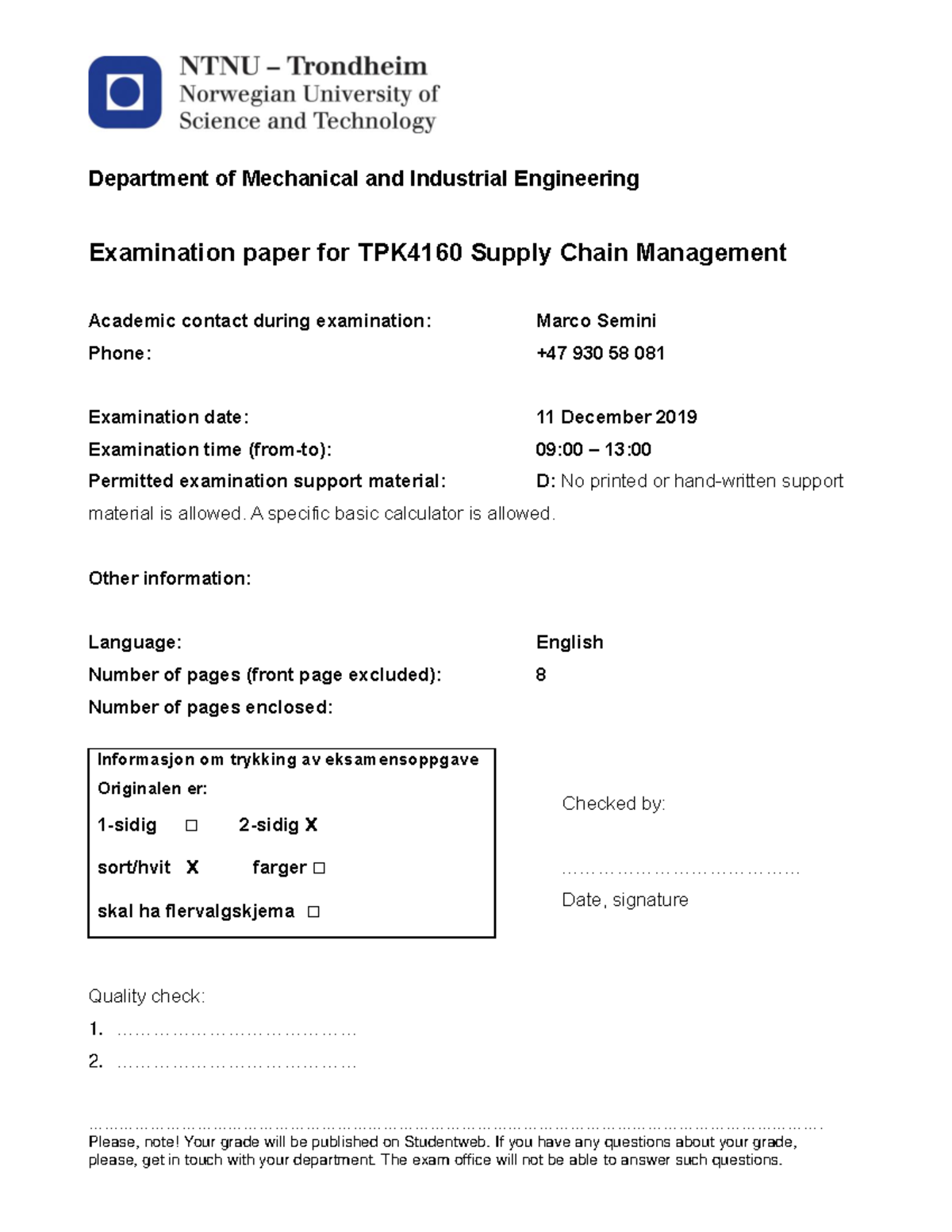 TPK4160 Exam 2019 - Exam set - Department of Mechanical and Industrial ...