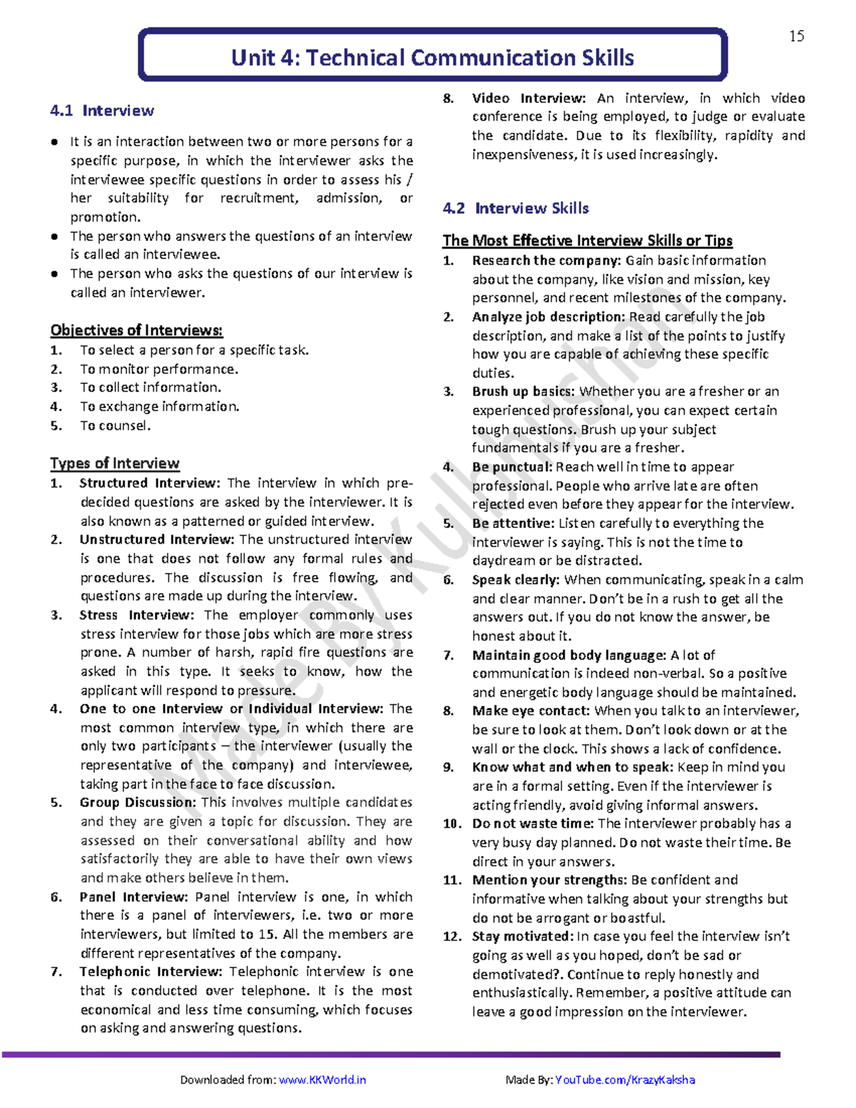 TC Unit 4 - Technical Communication Skills unlocked - Unit 4: Technical Communication Skills 8 ...