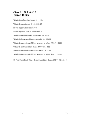 Network+ Learning Activity #13 - Subnet Masks and Subnetting (1)-2 - 30 ...