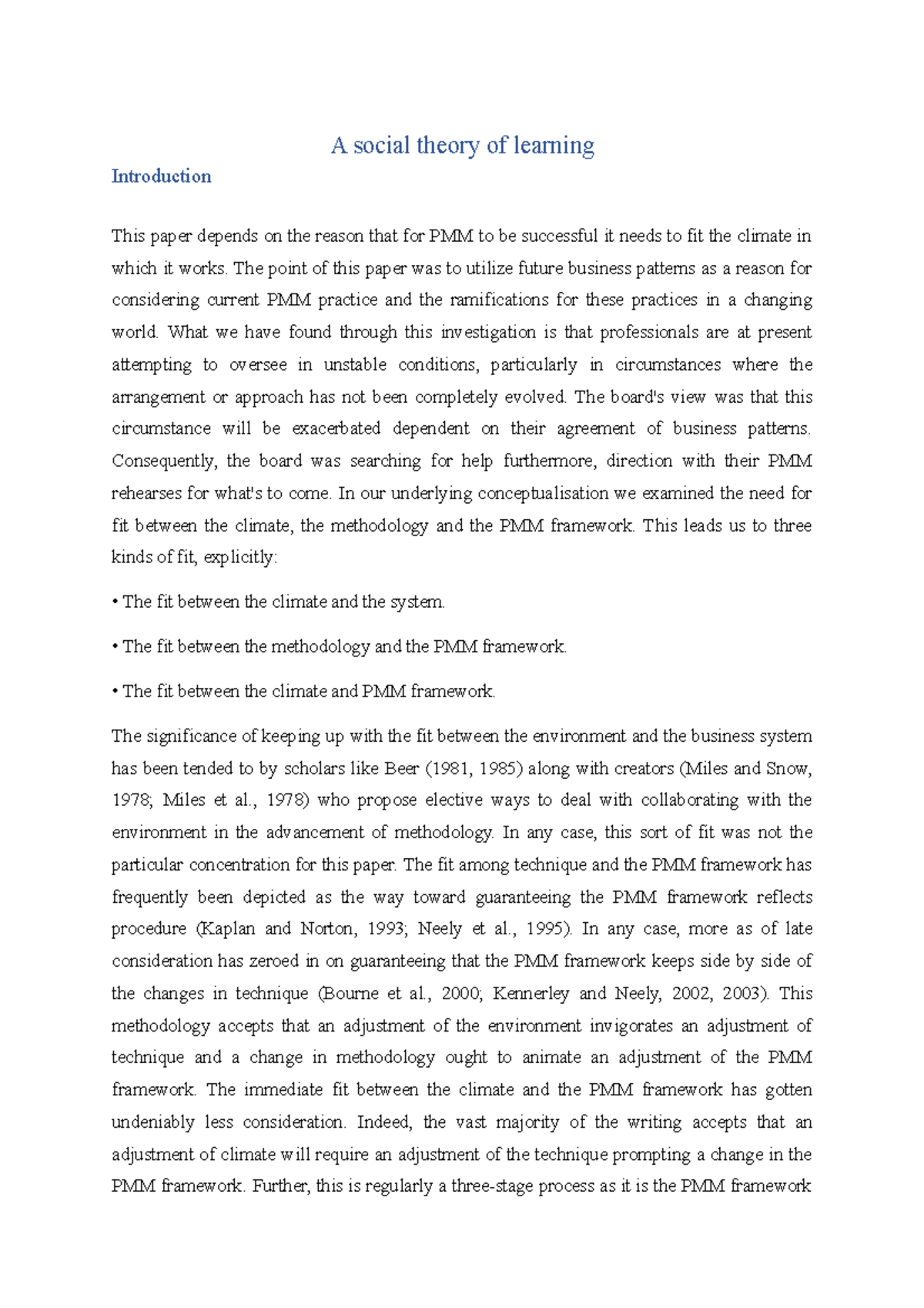 Social Theory of learning - A social theory of learning Introduction ...