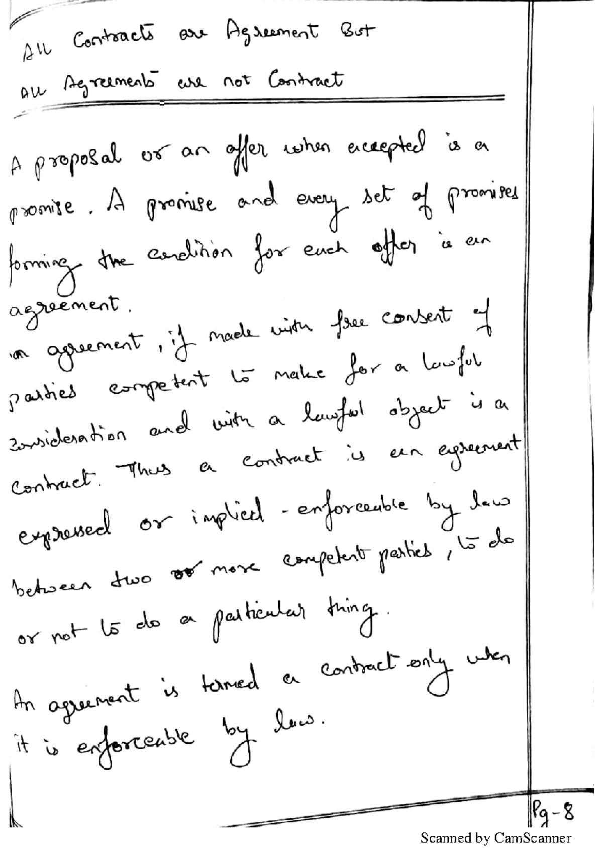 Contract-I, All agreements are contracts but all contracts are not ...
