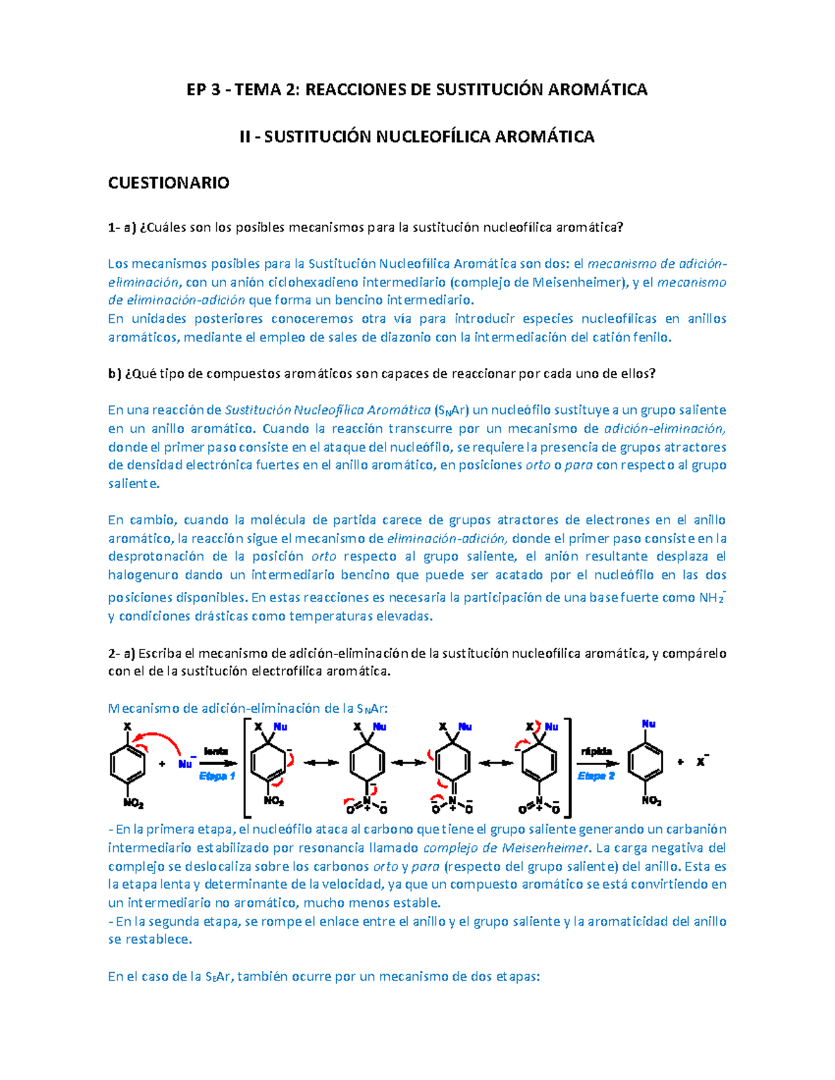 EP 3 - Sustitución Nucleofílica Aromática - 2021 - EP 3 - TEMA 2: REACCIONES DE SUSTITUCI”N ...