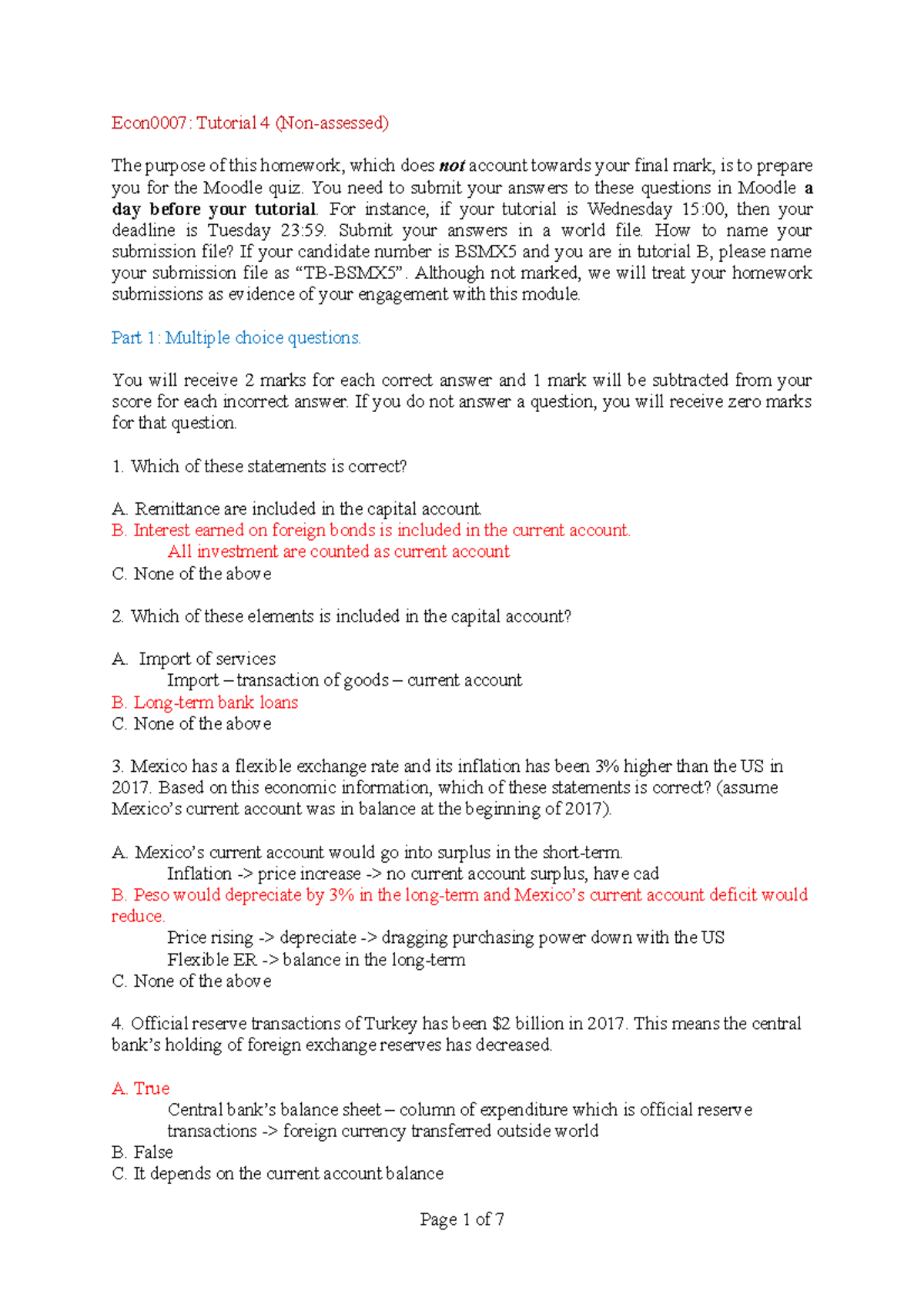 Econ0007-Tutorial 4-Questions-2023 - Econ0007: Tutorial 4 (Non-assessed) The purpose of this ...