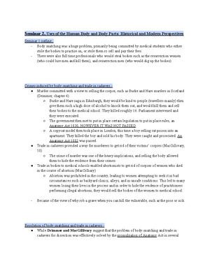 Law & Human Body - Seminar 4, Mortuary Law Dead Bodies II - Seminars 4, Mortuary Law : Dead ...