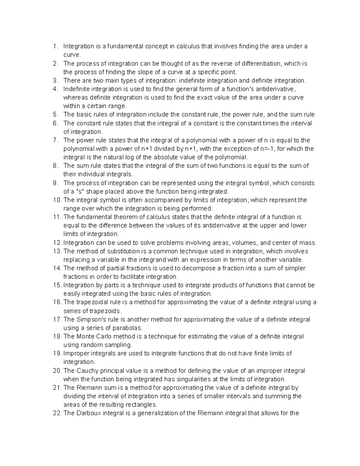 Integration - The process of integration can be thought of as the ...