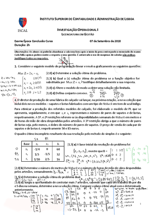 Simplex - MAterial de apoio para investigação operacional 1 - INSTITUTO ...