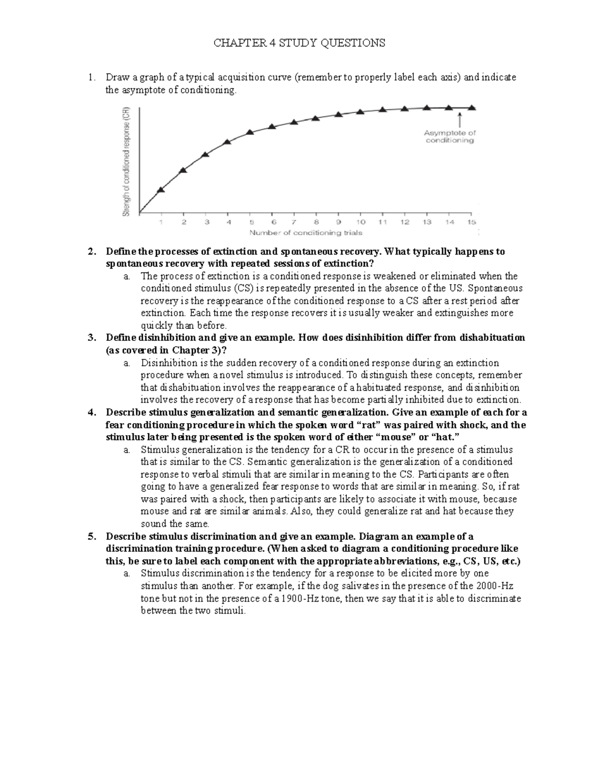 Ch 4 study questions - Draw a graph of a typical acquisition curve ...