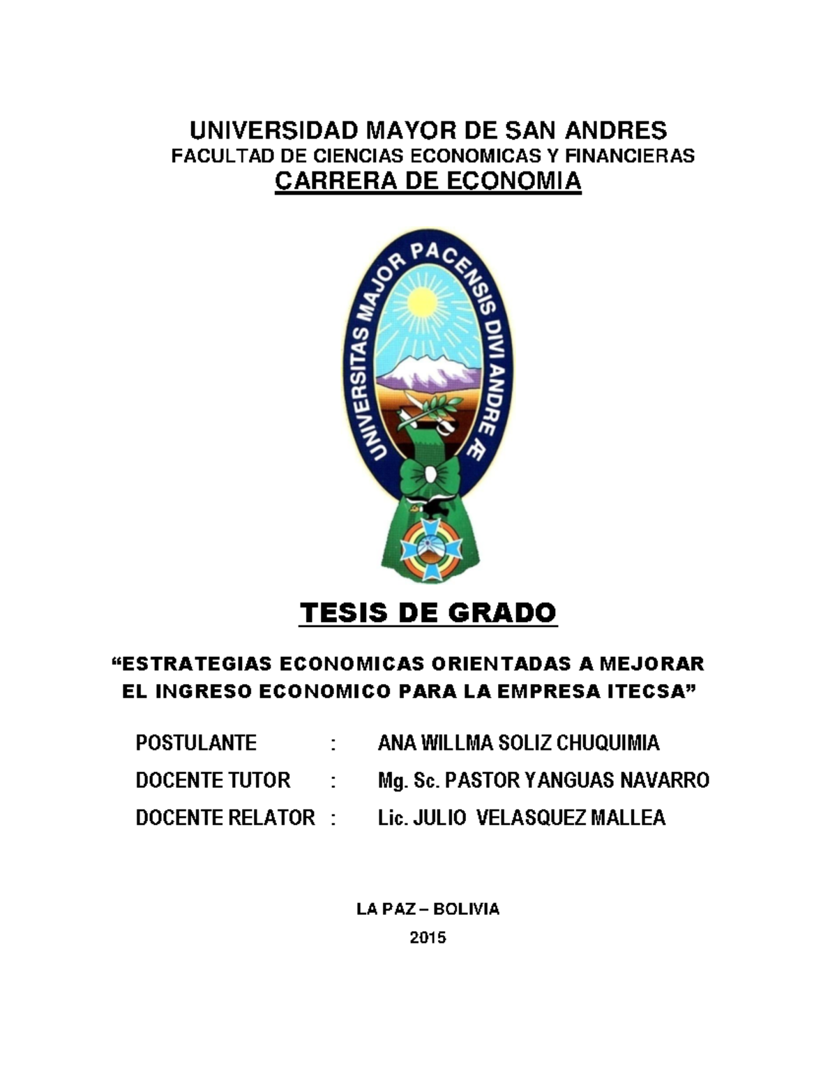 Tesis TIGO UMSA - análisis de la empresa Tigo - UNIVERSIDAD MAYOR DE ...