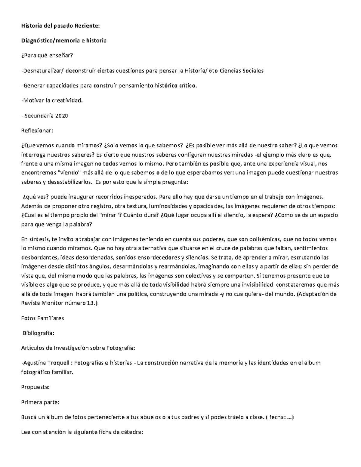 Historia del pasado Reciente - Historia del pasado Reciente ...