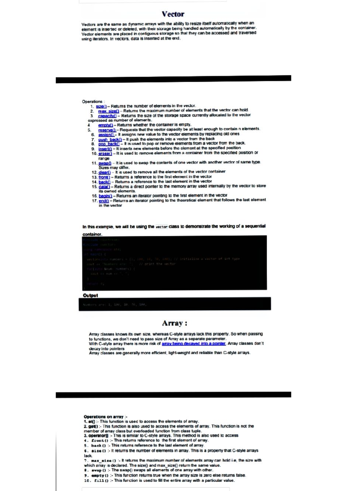 Document 8 - About vector and list sequential containers. - Vector Vectors are the same as ...