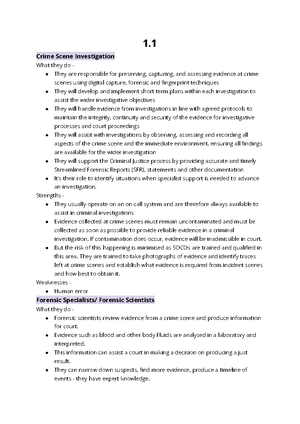 WJEC Criminology Unit 3 Knowledge Organiser - Page 1 tutor2u/Criminology Unit 3: Crime Scene to ...