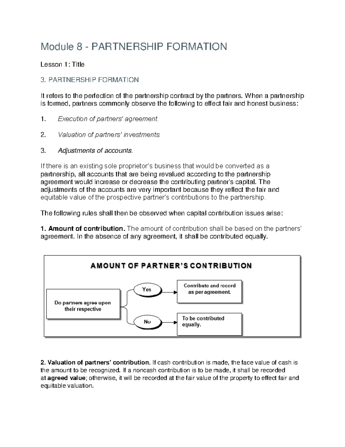 Module 8 Partnership Formation - Module 8 - PARTNERSHIP FORMATION ...