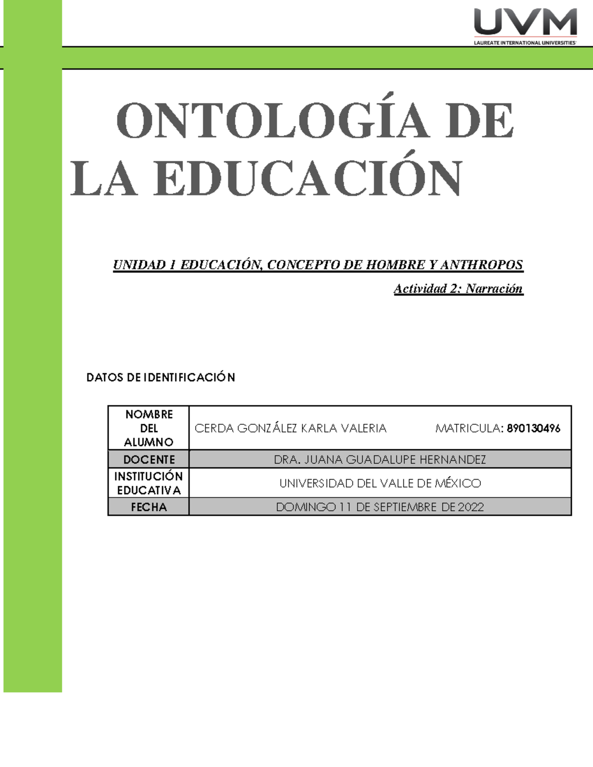 A2 CGKV - fhgj - ONTOLOGÍA DE LA EDUCACIÓN UNIDAD 1 EDUCACIÓN, CONCEPTO ...