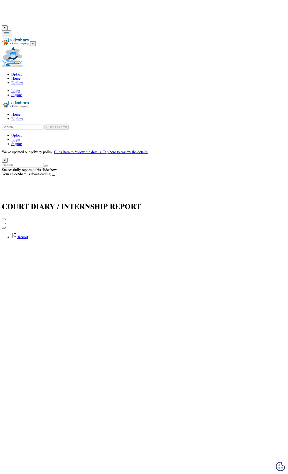 Court Diary Internship Report - × × Upload Home Explore Login Signup ...