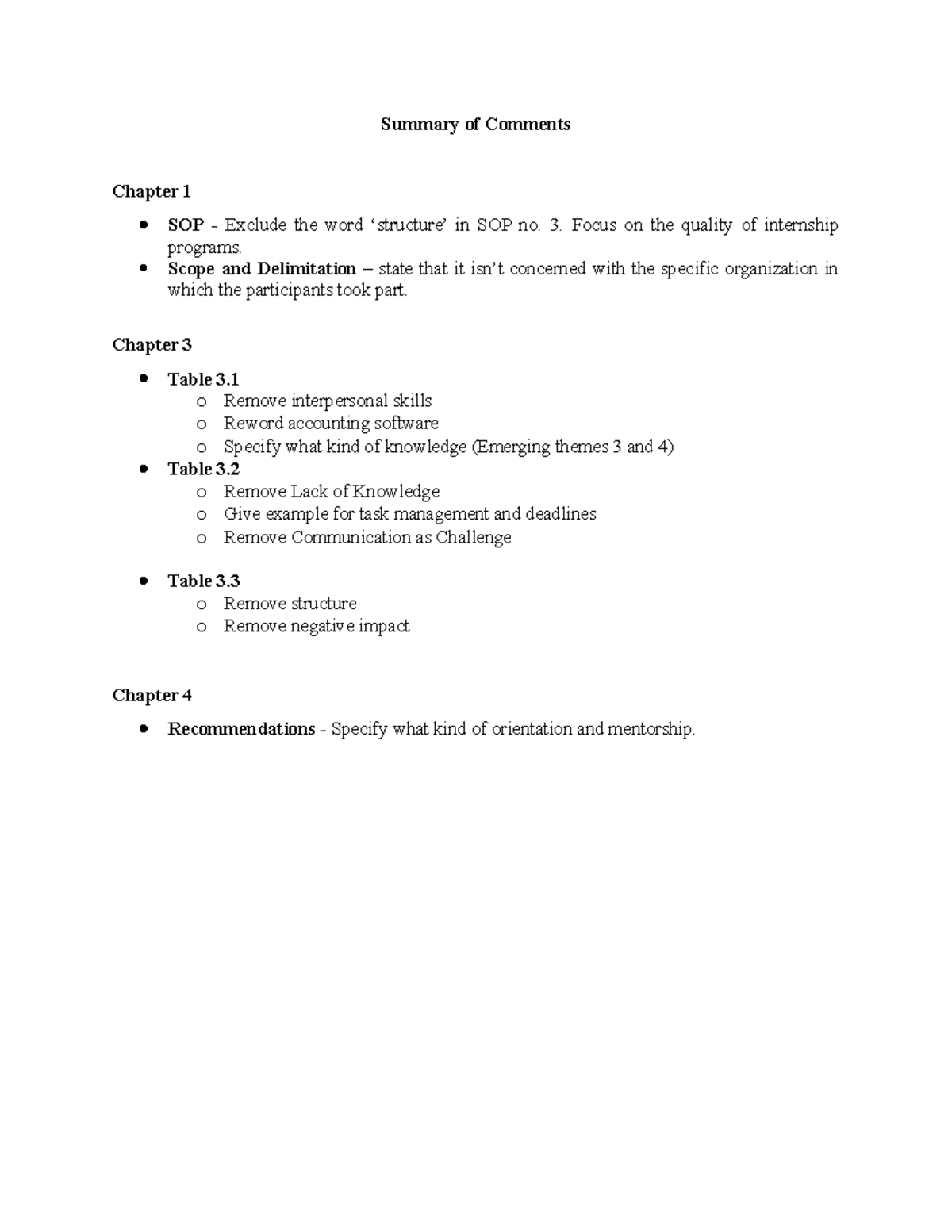 Group 3 - Summary of Comments - Summary of Comments Chapter 1 SOP ...