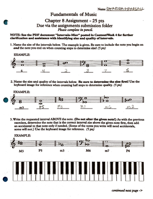 CH. 10 / Fundamentals of Music / MUSC 1030 / - Name kf\tl r~e i'-rL ...