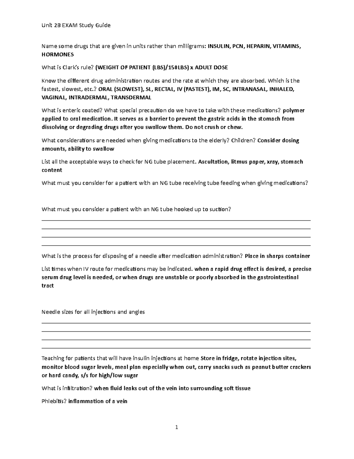 Unit 2B EXAM study guide - Unit 2B EXAM Study Guide Name some drugs ...