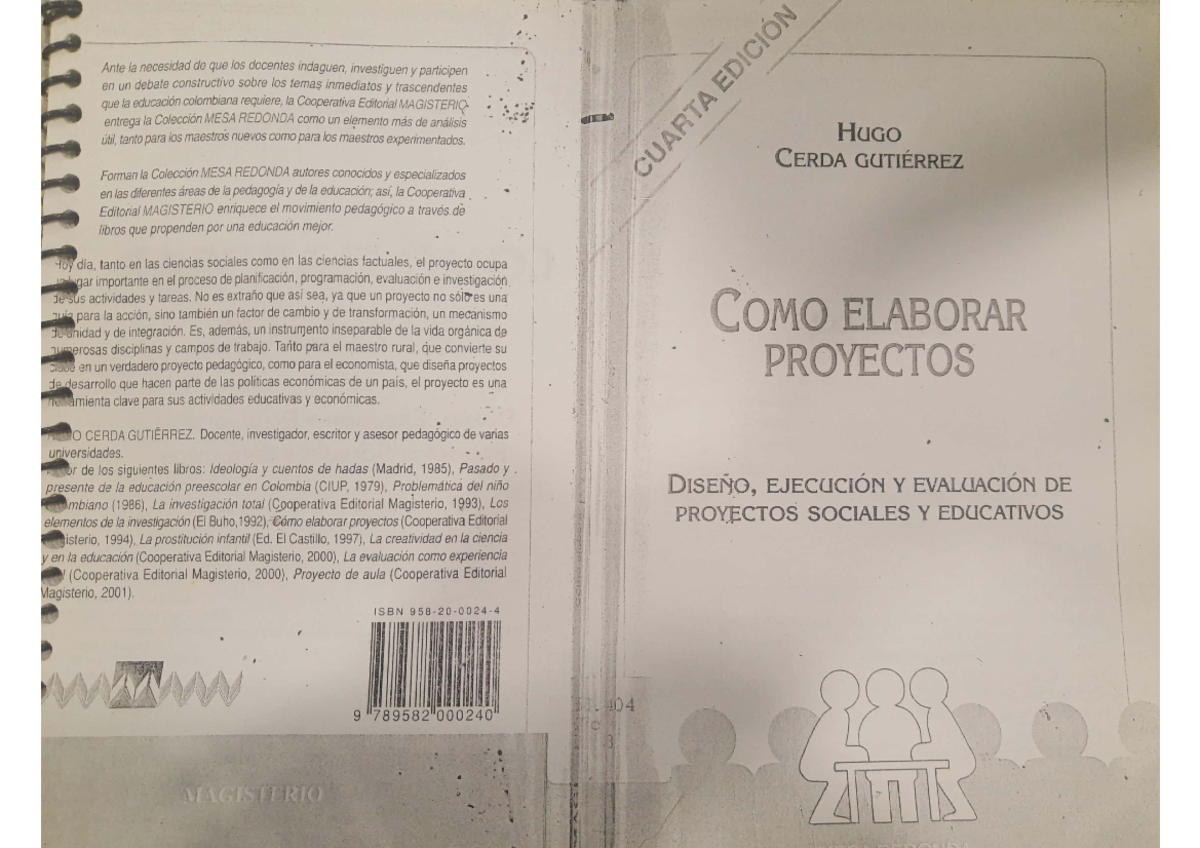 Cómo elaborar un proyecto. Autor Hugo Cerda - Fundamentos en gestion ...