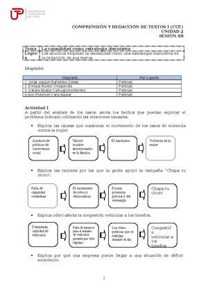 S11Virtual El texto argumentativo TA2 - COMPRENSIÓN Y REDACCIÓN DE TEXTOS II Tarea Académica 2 ...