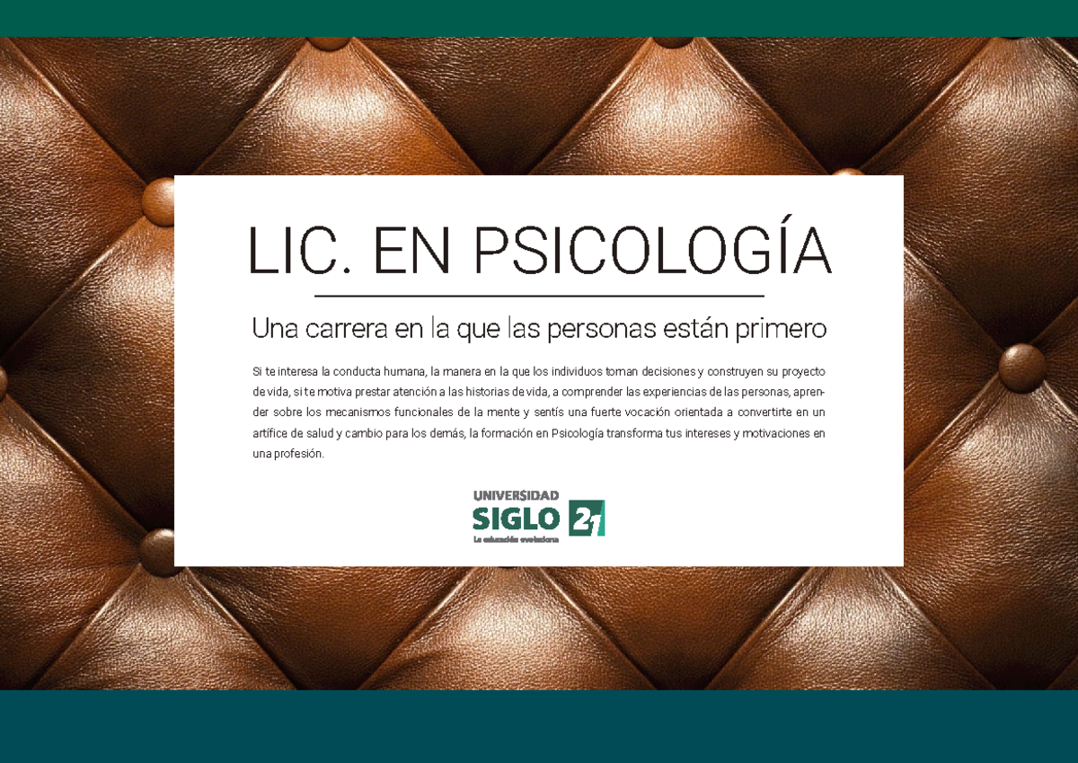 Lic-psicologia - Resumen - Si te interesa la conducta humana, la manera en la que los individuos ...
