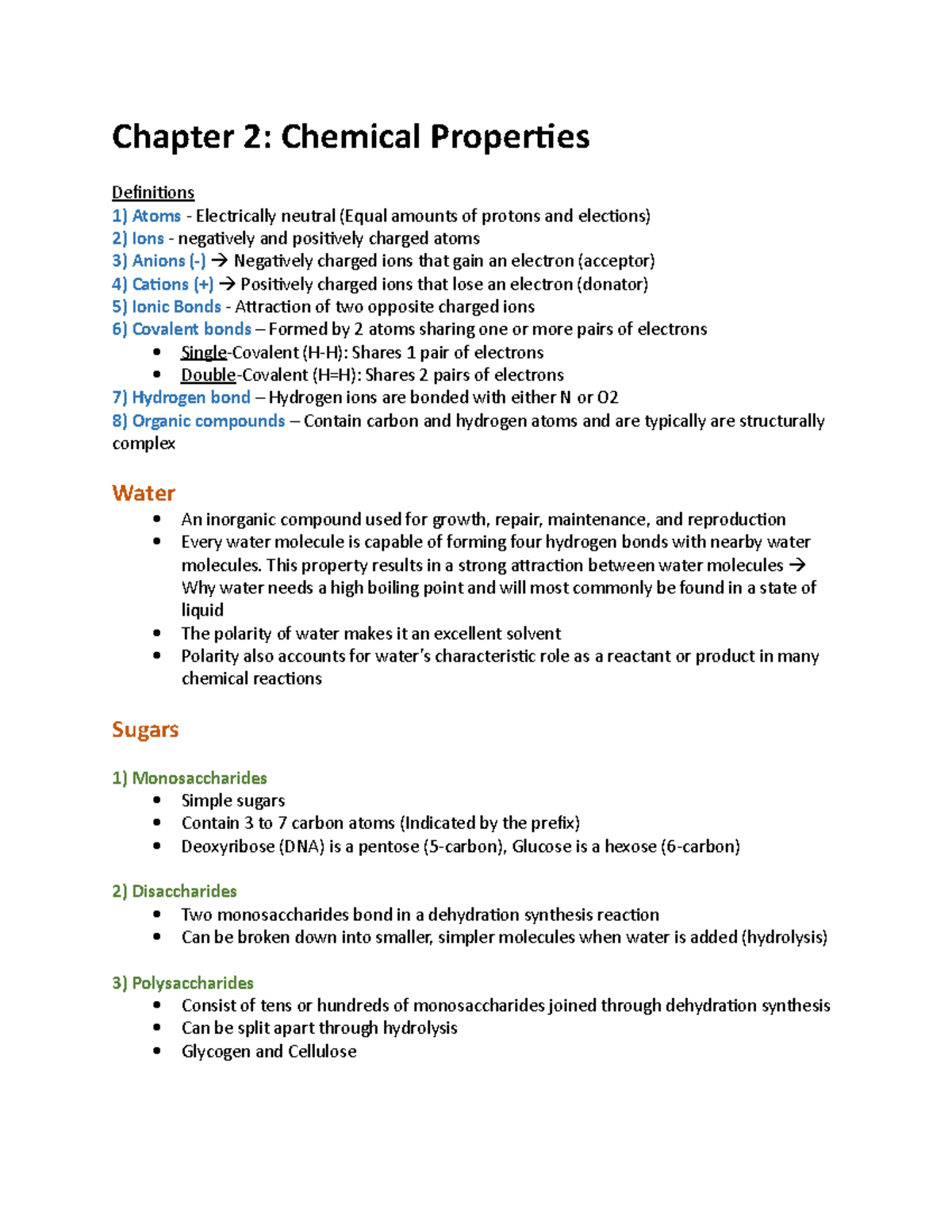 Chapter 2 - Chemical Principles - Chapter 2: Chemical Properties ...