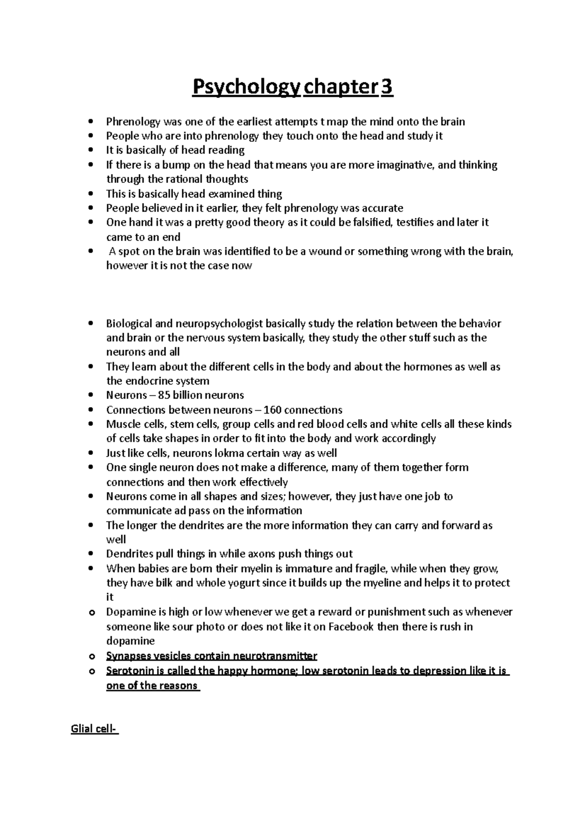 Psychology chapter 3 - Studocu