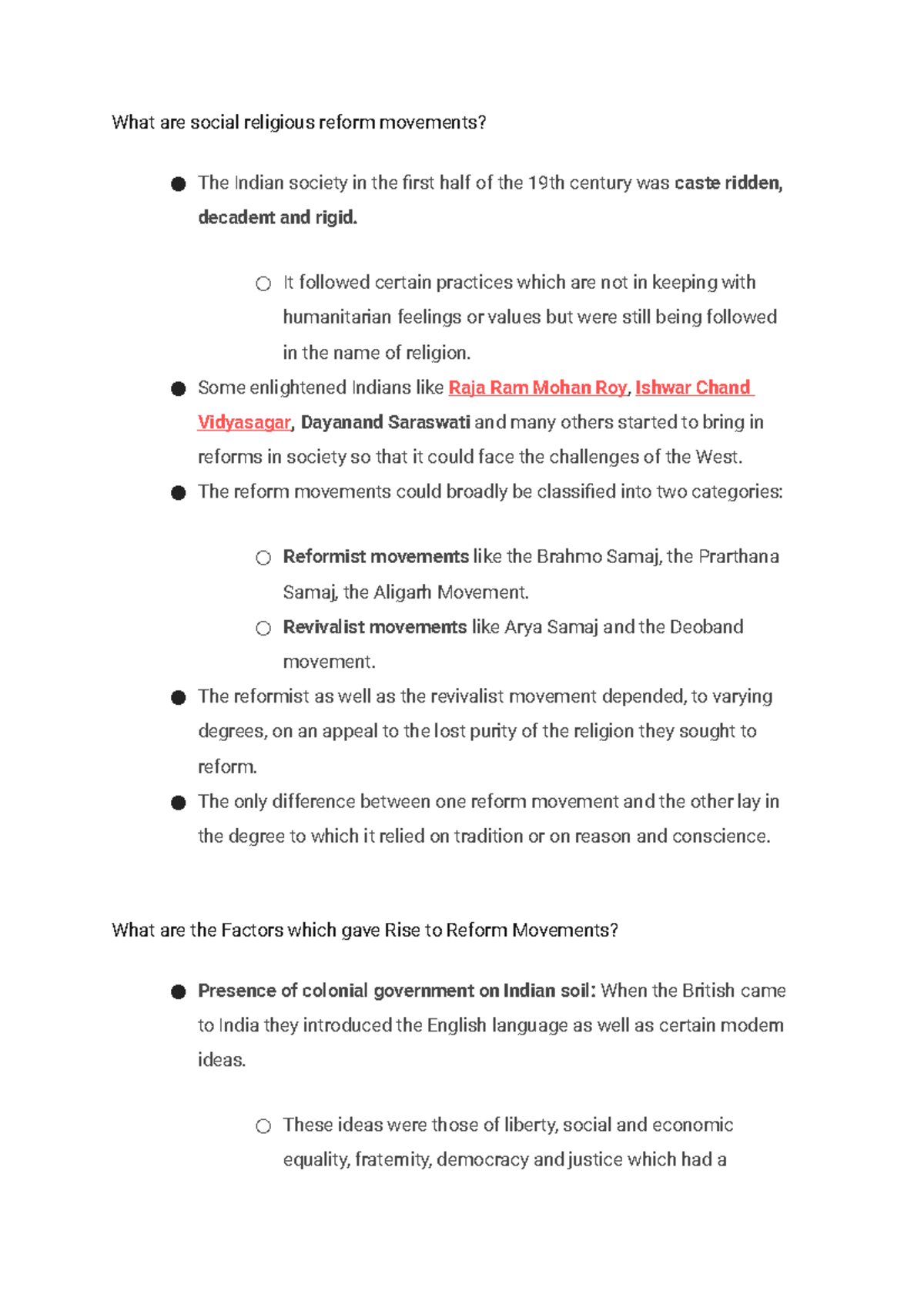 Social and religious reforms - What are social religious reform ...