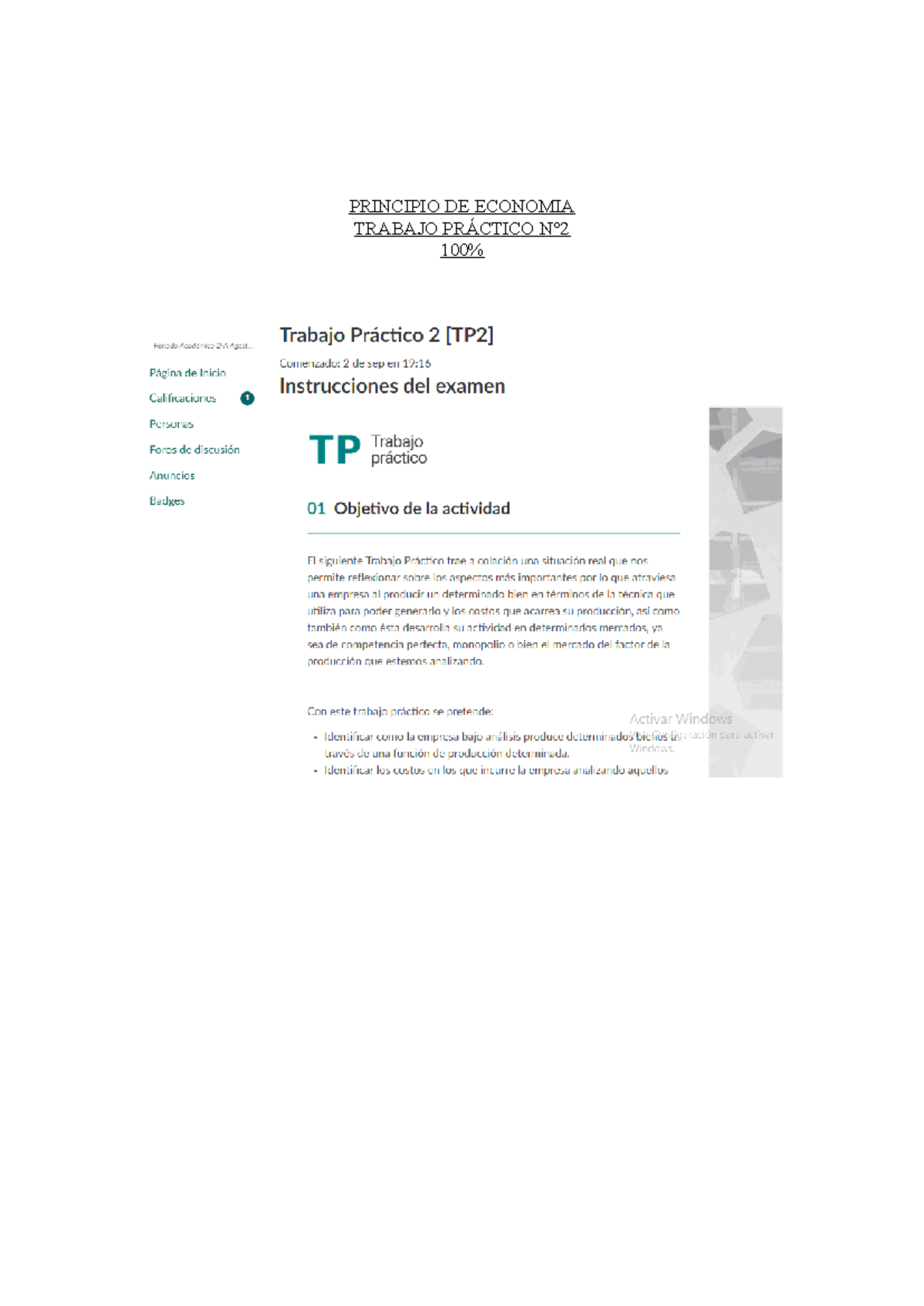 Principio DE Economia Trabajo Practico N°2 - Principios de Economía - PRINCIPIO DE ECONOMIA ...