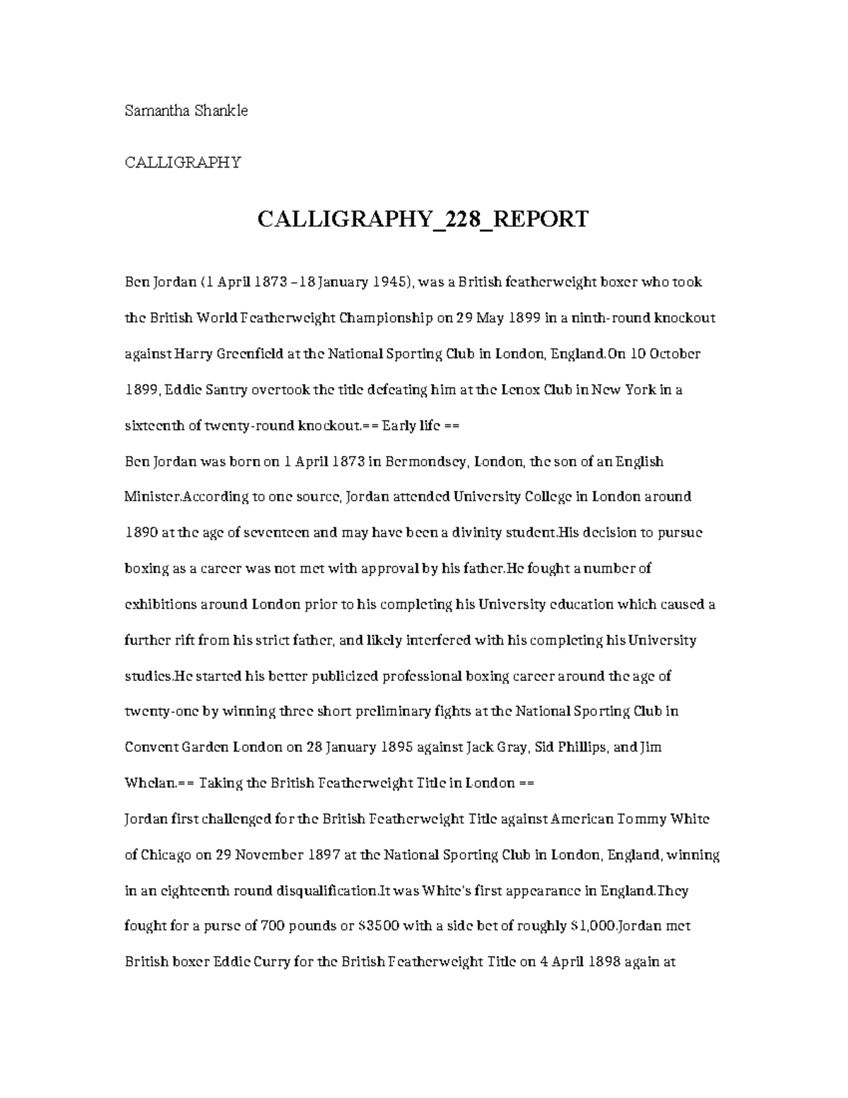 Calligraphy 228 Report - Samantha Shankle CALLIGRAPHY CALLIGRAPHY_228 ...