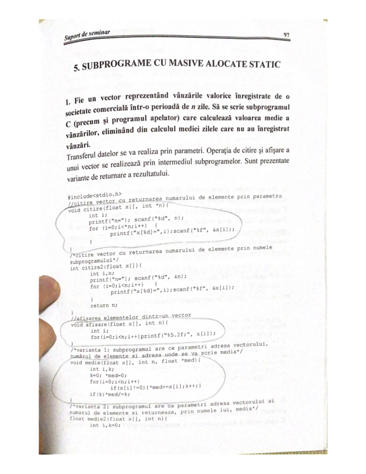 5. Subprograme CU Masive Alocate Static - Bazele programării ...