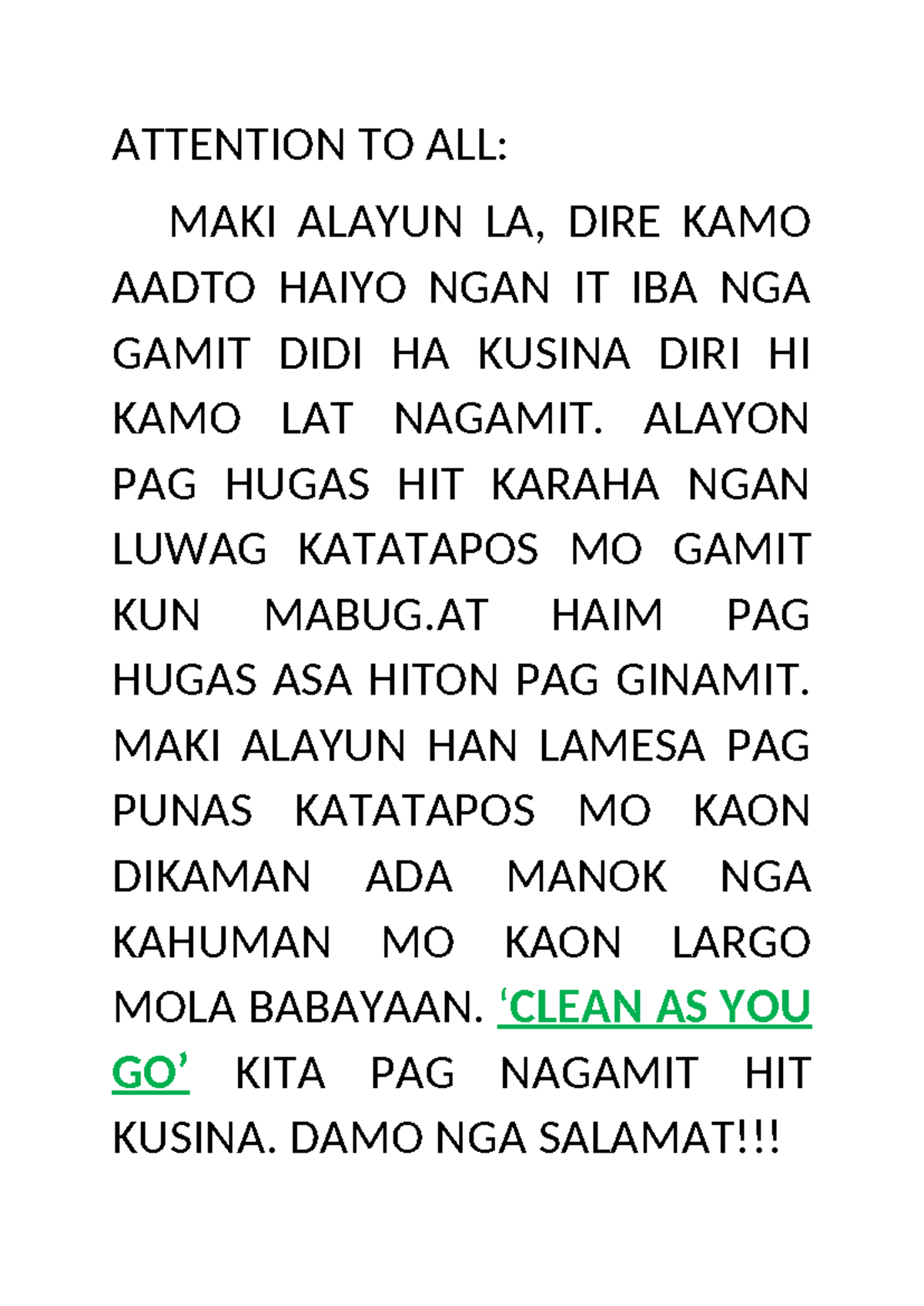 Attention TO ALL - Bachelor of Elementary Education - ATTENTION TO ALL ...