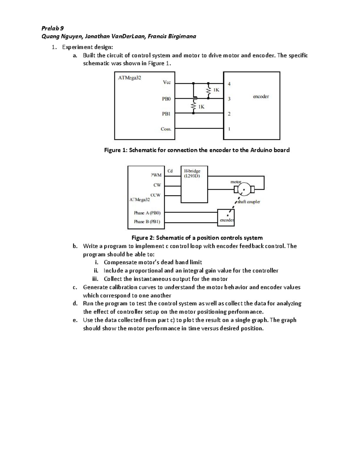 Prelab.docx - Prelab encoder microcontroller - Prelab 9 Quang Nguyen, Jonathan VanDerLaan ...