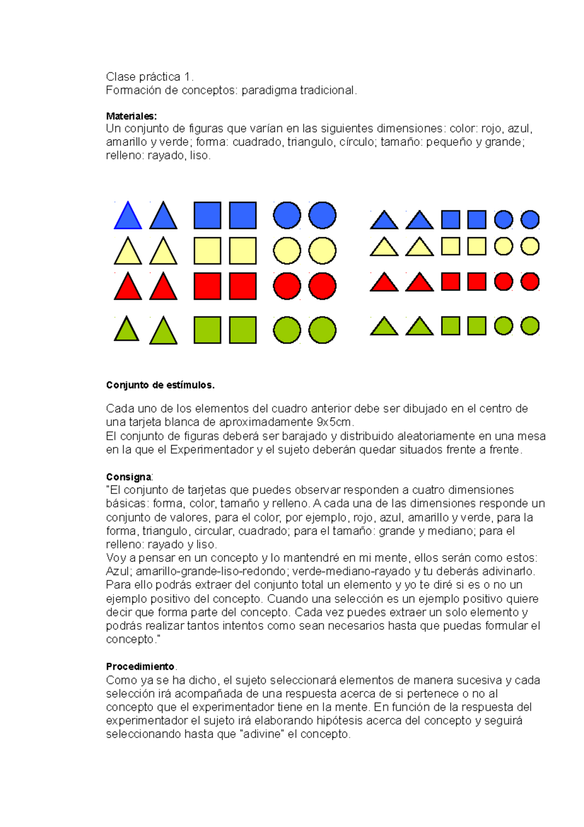 Clase practica 1 Conceptos - Clase práctica 1. Formación de conceptos ...