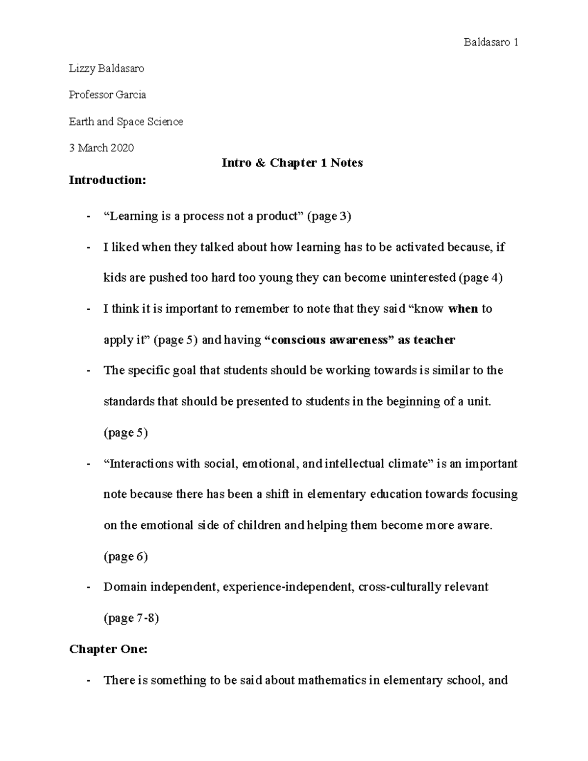 Notes-Intro & Ch. 1 - Used for class discussions and participation ...