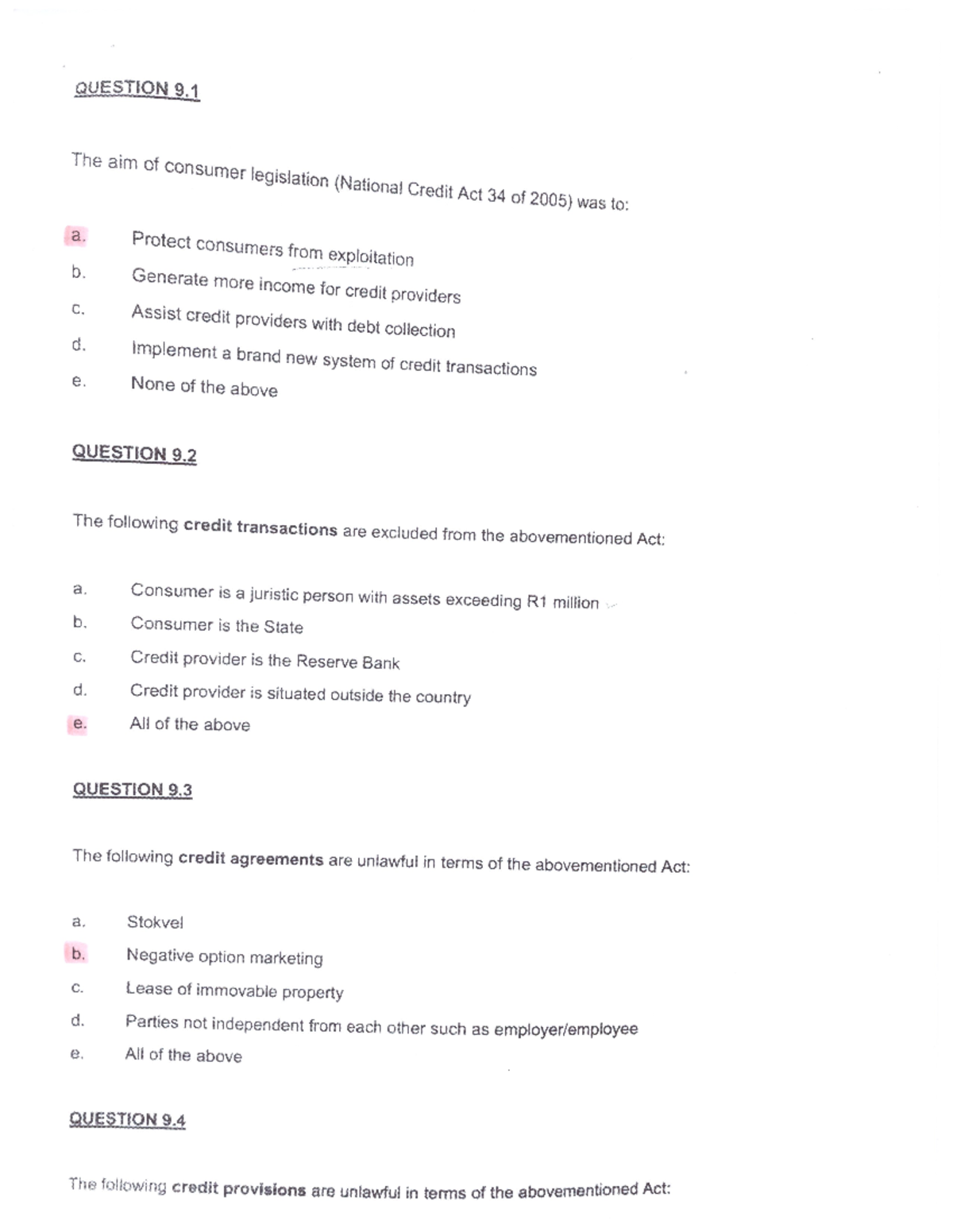 Multiple Choice Questions Combined 285 Studocu